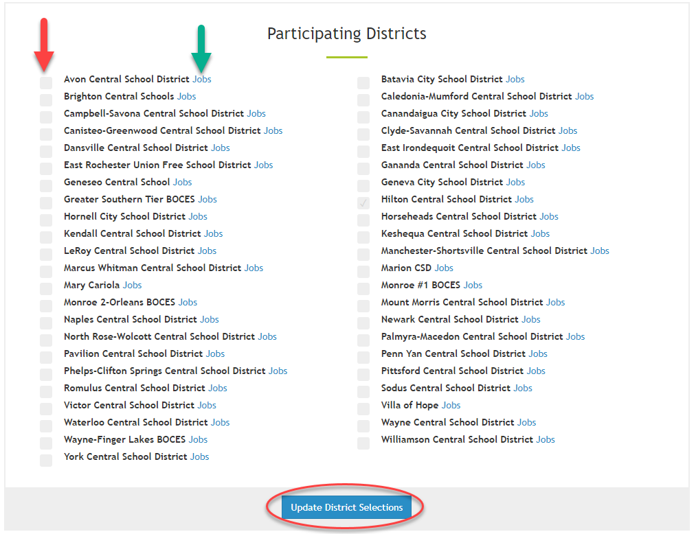 Participating Districts – RecruitFront